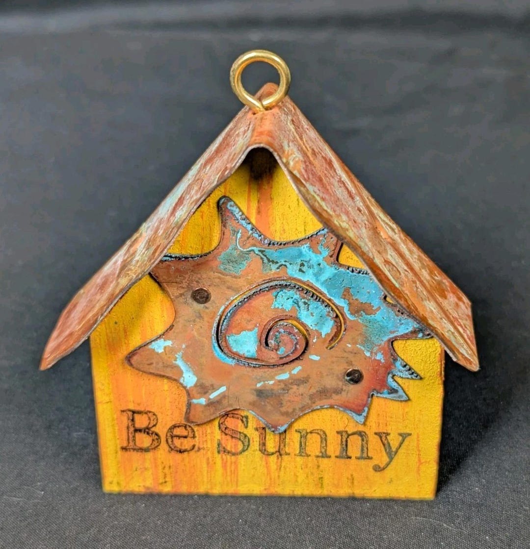 Handmade Be Sunny Copper Cutouts Wood House Shaped Ornament Magnet - Etsy