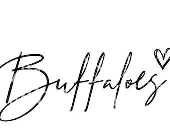 Buffaloes Script Heart Design SVG PNG - Etsy