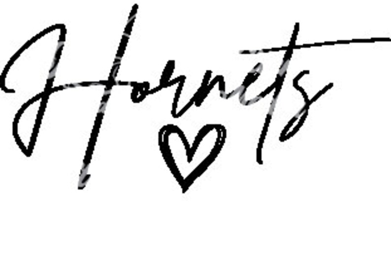 Hornets Script Heart Design PNG SVG - Etsy