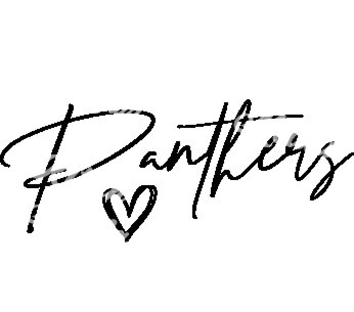 Panthers Script Heart Design SVG PNG - Etsy