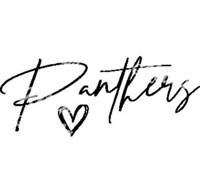 Panthers Script Heart Design SVG PNG - Etsy
