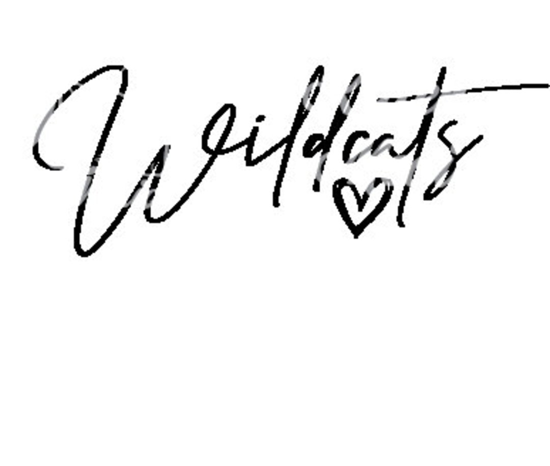 Wildcats Script Heart Design PNG SVG - Etsy