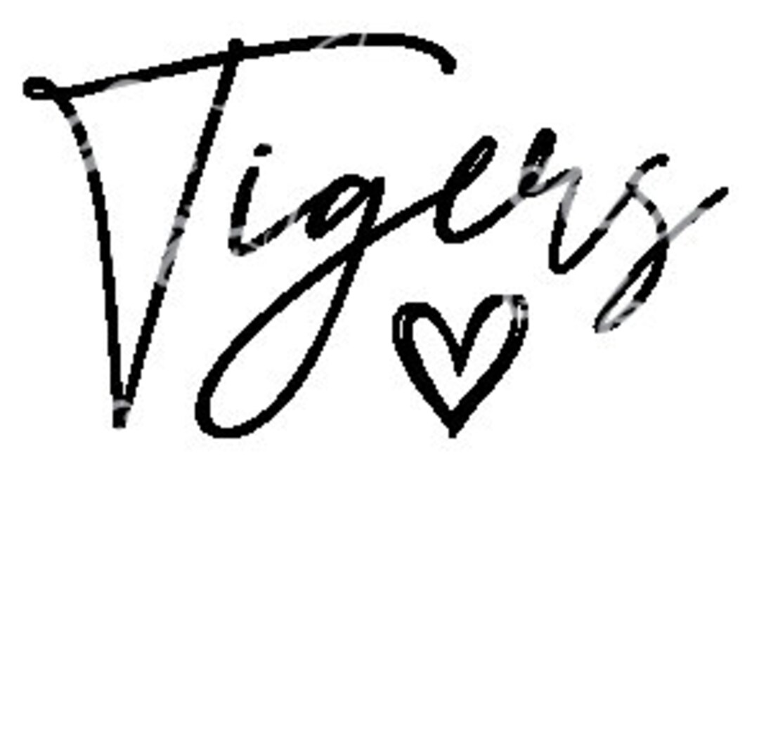 Tigers Script Heart Design SVG PNG - Etsy