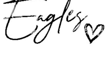 Eagles Script Heart Design PNG SVG - Etsy