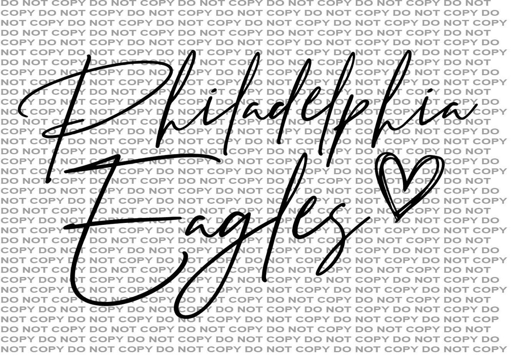 Philadelphia Eagles Script Heart Svg Png Pdf Eps Dxf - Etsy