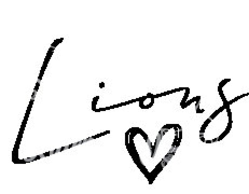 Lions Script Heart Design PNG SVG - Etsy
