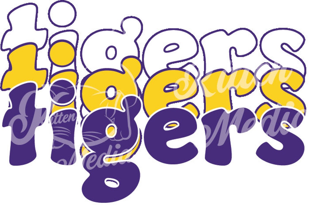 Tigers Bubble Text Design SVG PNG PDF - Etsy