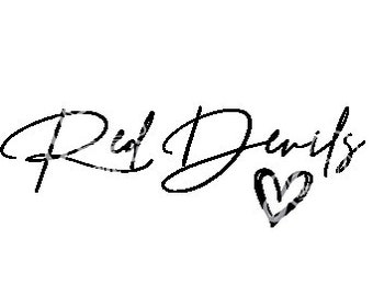 Red Devils Heart Script SVG PNG - Etsy