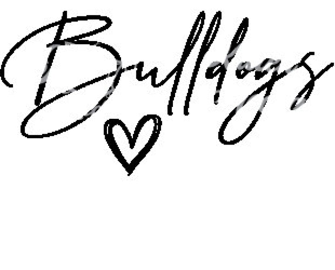 Bulldogs Script Heart Design SVG PNG - Etsy