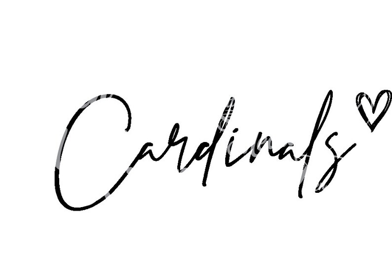 Cardinals Script Heart Design SVG PNG - Etsy