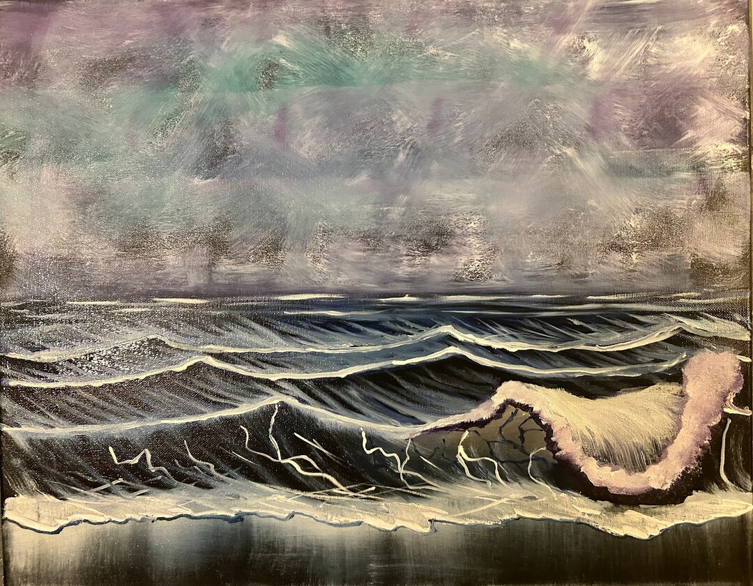 Painting 108 - Graffiti Seas. 16x20 Seascape - Oils. - Etsy