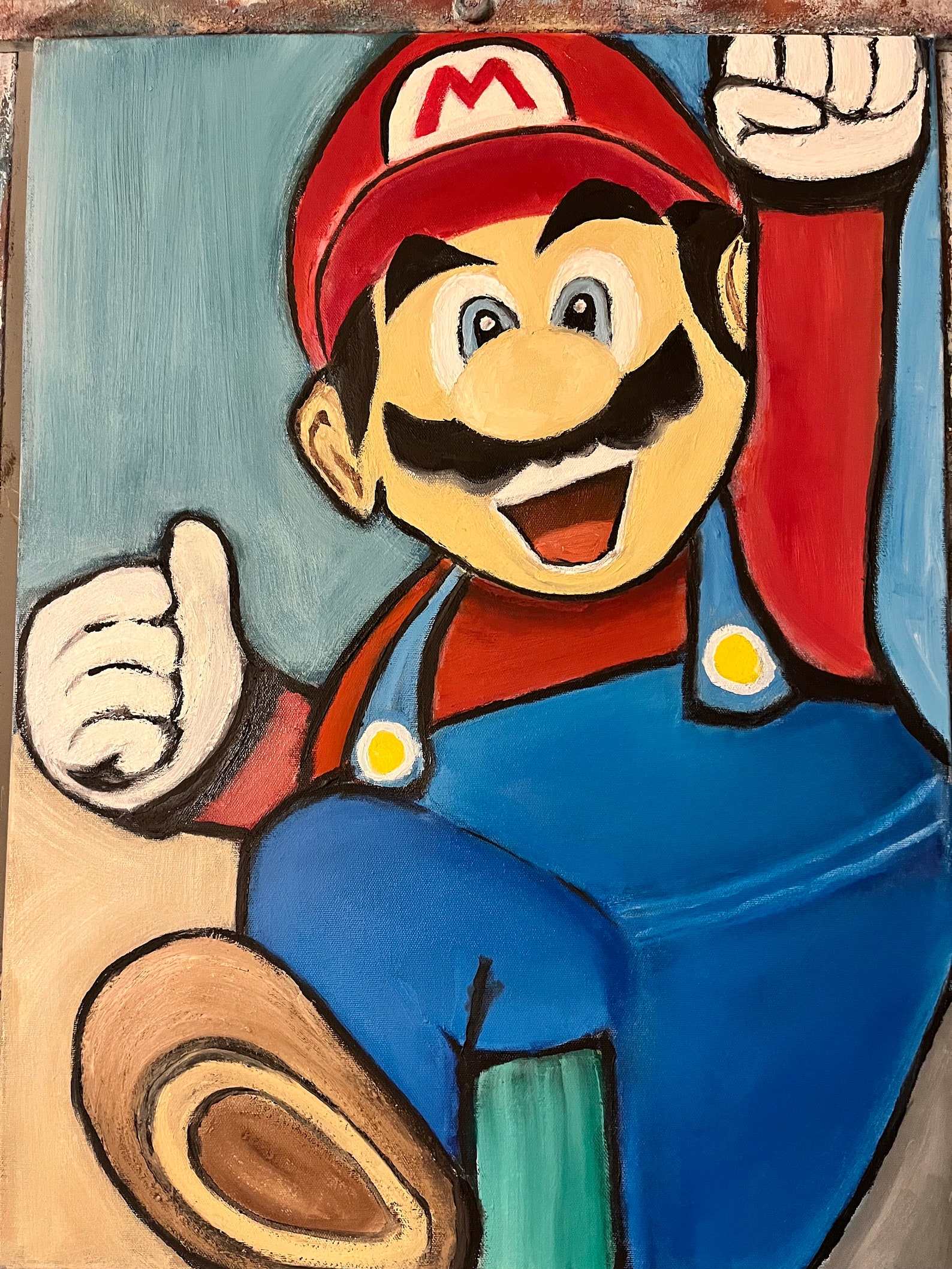 Painting 015 - Super Mario - 18x24 - Oil and Acrylics on Canvas. - Etsy