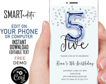5th Birthday Invite - Etsy