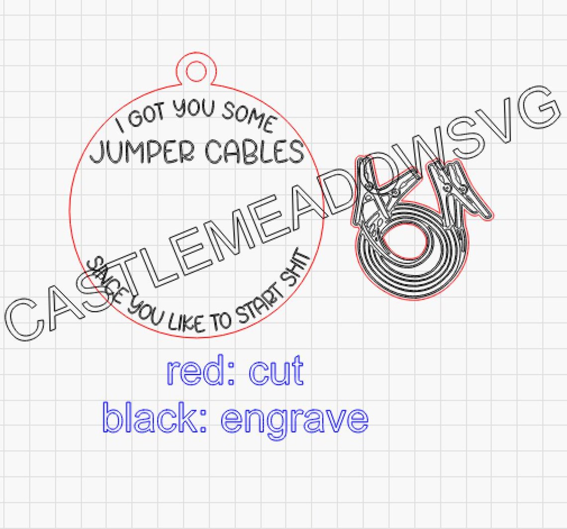 Funny Jumper Cable Ornament SVG File - Etsy