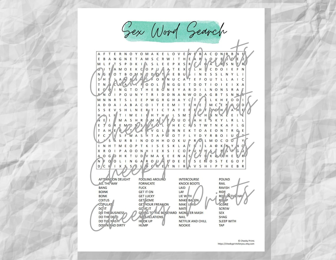 Sexy Puzzles Adult Word Search Date Night Bachelorette - Etsy