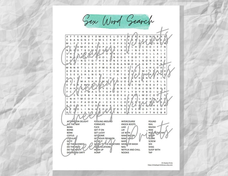 Sexy Puzzles Adult Word Search Date Night Bachelorette Etsy