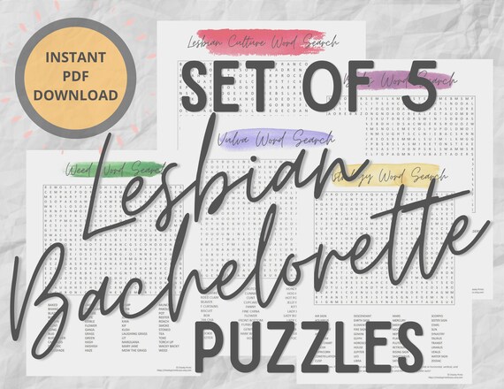 Lesbian Bachelorette Word Search Puzzles Queer Date Night - Etsy