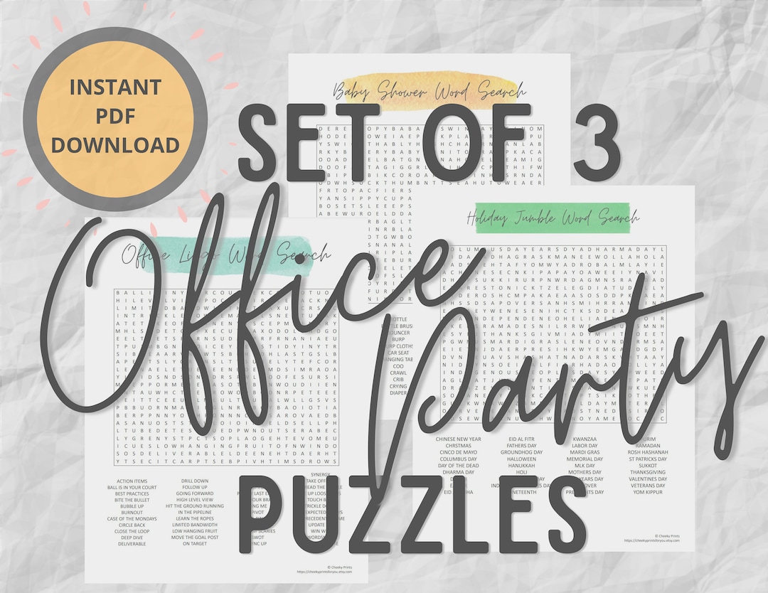 Office Puzzles | Staff Morale Activities | Office Baby Shower | Instant ...