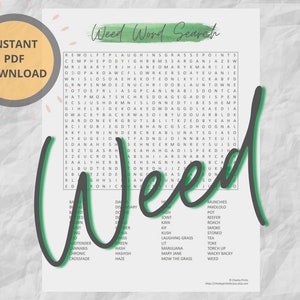 Weed Word Search Puzzle | Gifts for Stoners Printable Games | Instant ...