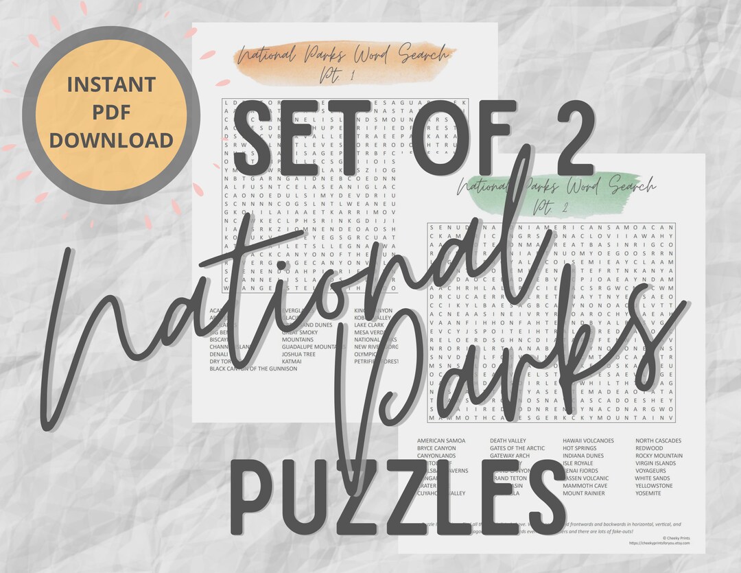 National Parks Word Search Puzzles | Printable Travel Road Trip ...