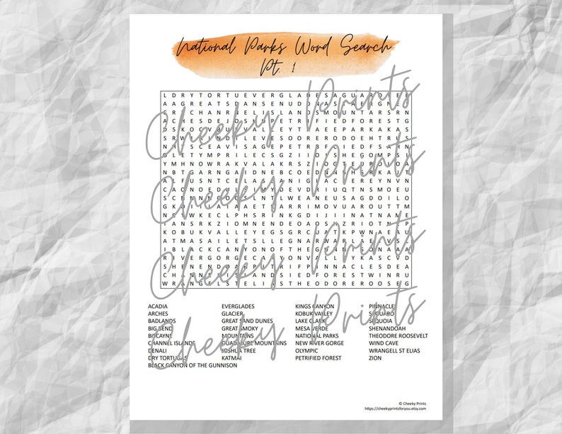National Parks Word Search Puzzles | Printable Travel Road Trip ...