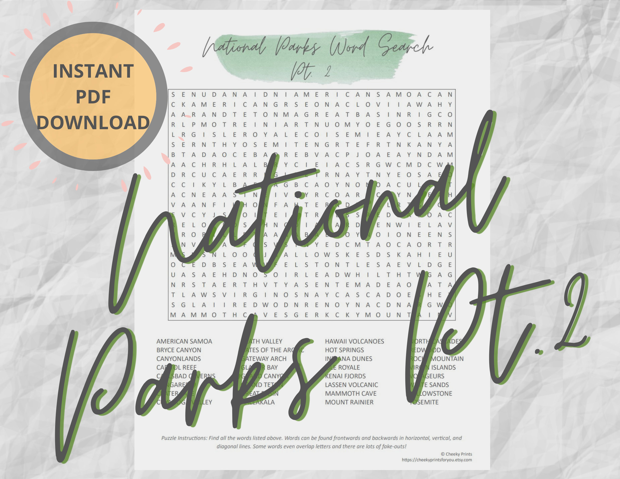 National Parks Word Search Puzzle Part 2 | Printable Travel Road Trip ...