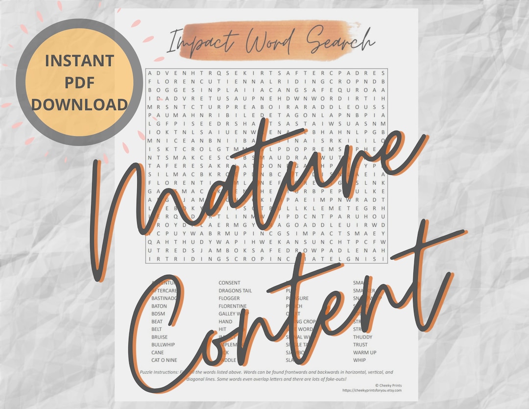 Impact BDSM Word Search Puzzle | Sexy Date Night Games Bdsm Sex Puzzle ...
