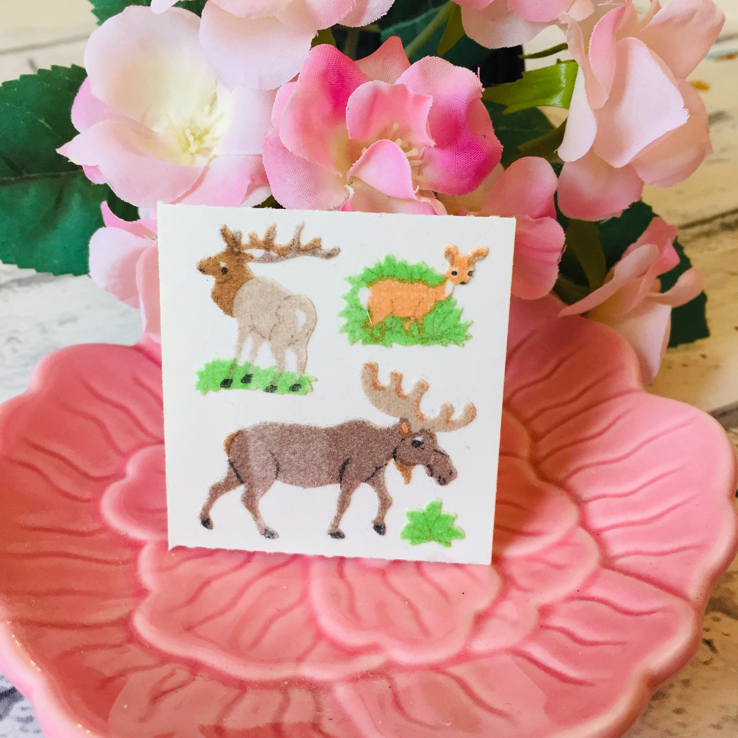 Sandylion Vintage Rare Fuzzy Moose Deer Bambi Fawn pequeño módulo de ...