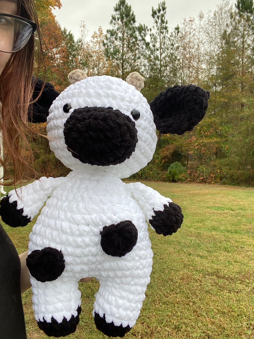 Large Cow Plush-crochet Cow- Big Cow Stuffed Animal- Handmade Cow ...