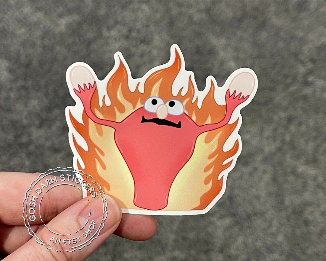 Hellmo Elmo Fire Uterus Sticker Uterus Elmo Hellmo Uterus Sticker ...