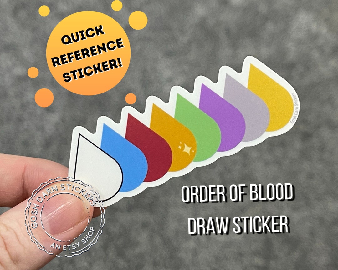 Blood Draw Lab Sticker Quick Reference Sticker Essential for New ...