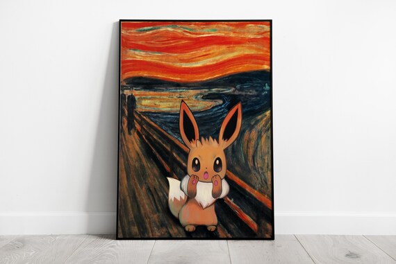 Eevee Edvard Munch Scream Promo Card Poster High Quality - Etsy
