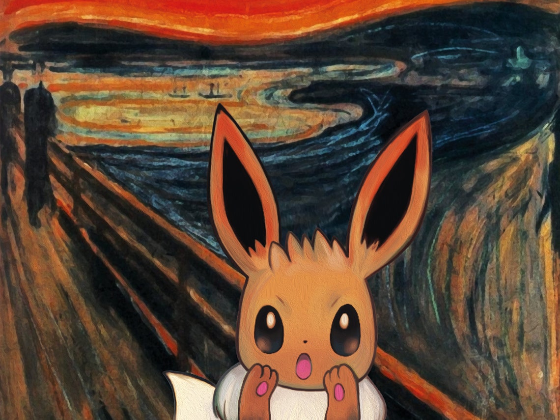 Eevee Edvard Munch the Scream Poster High Quality Print | Etsy