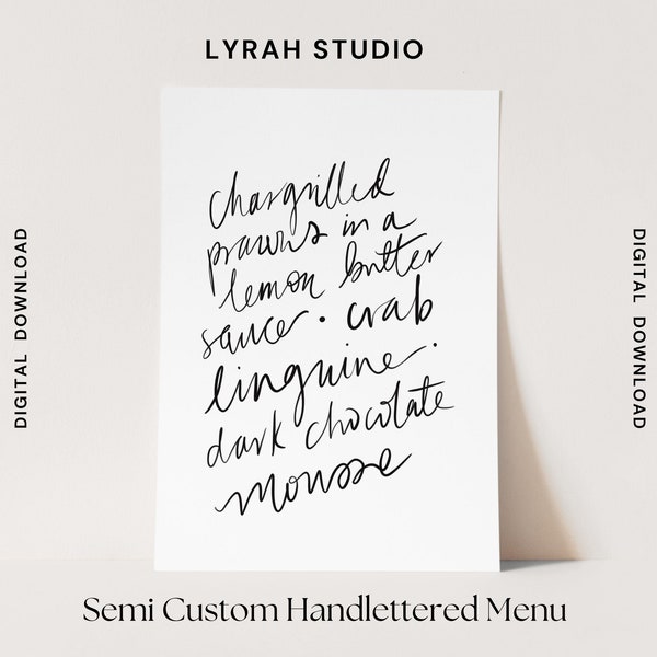 Hand Lettered Menu - Etsy