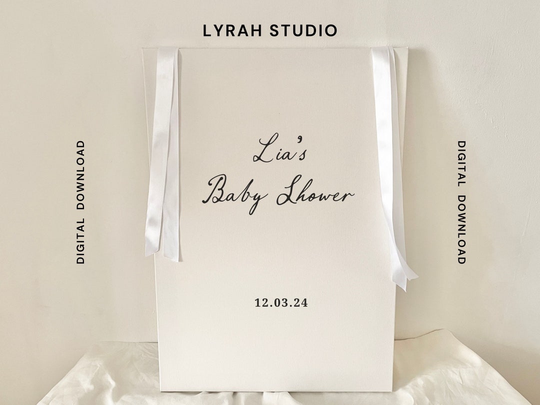 LIA Personalised Chic Minimal Baby Shower Welcome Sign Printable Baby ...