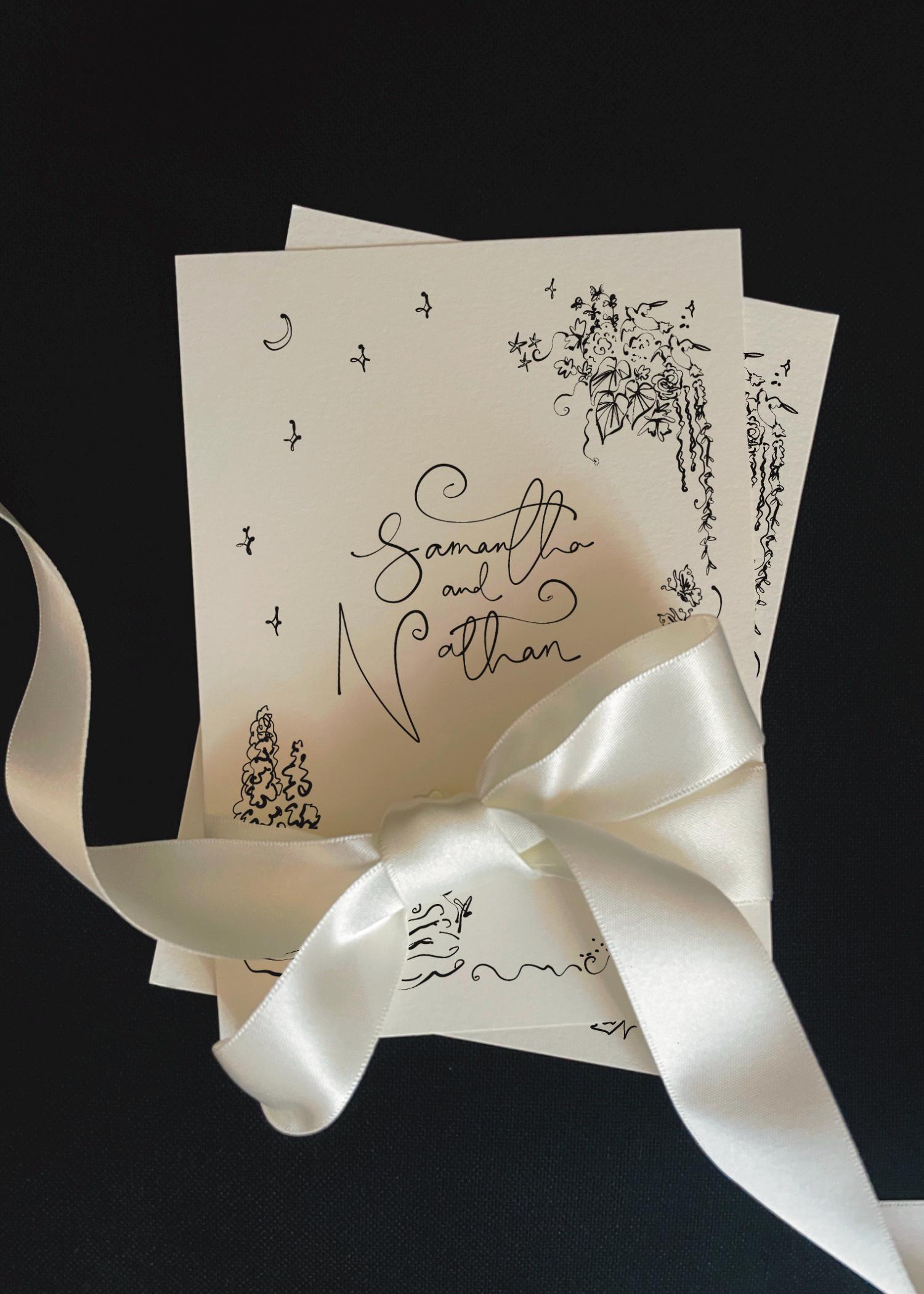 Swan & Stars Illustration for an Elegant Country House Wedding ...