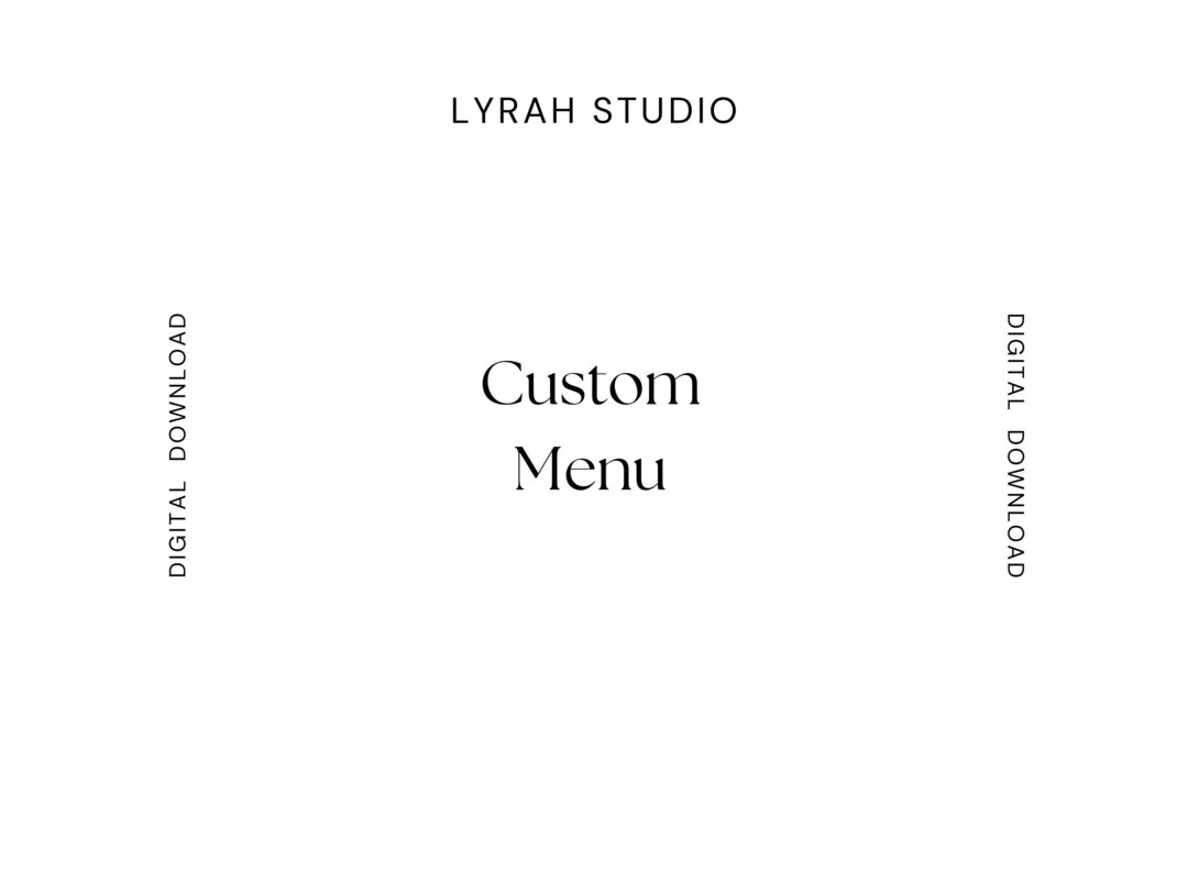 Bespoke Wedding Menu With Modern Calligraphy and Illustration Options ...