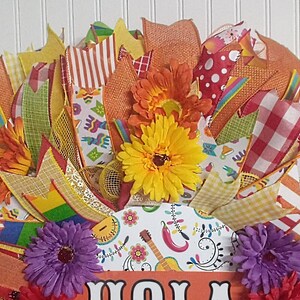 Hola Wreath for Front Door, Spanish Greeting for Front Door, Bright ...