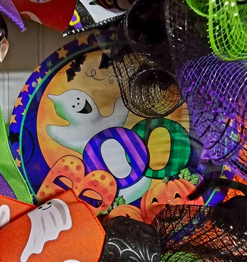 Extra Large Boo Wreath for Front Door, Giant Spider Oversized Decor ...