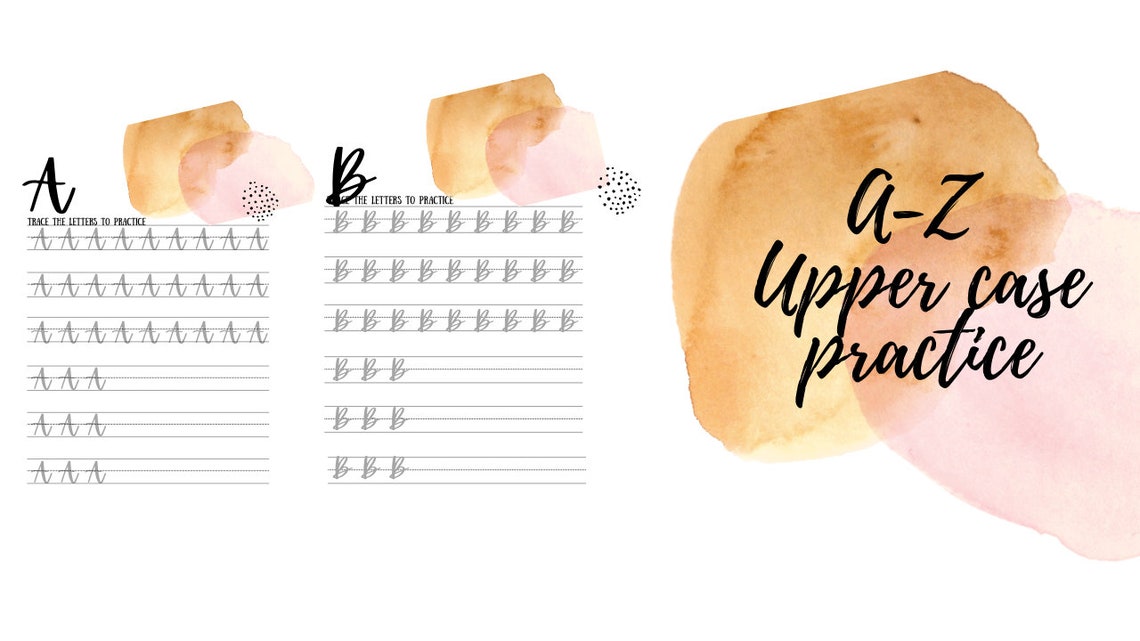 Calligraph Workbook- A-Z Upper & Lower Case + Word Practice - Etsy
