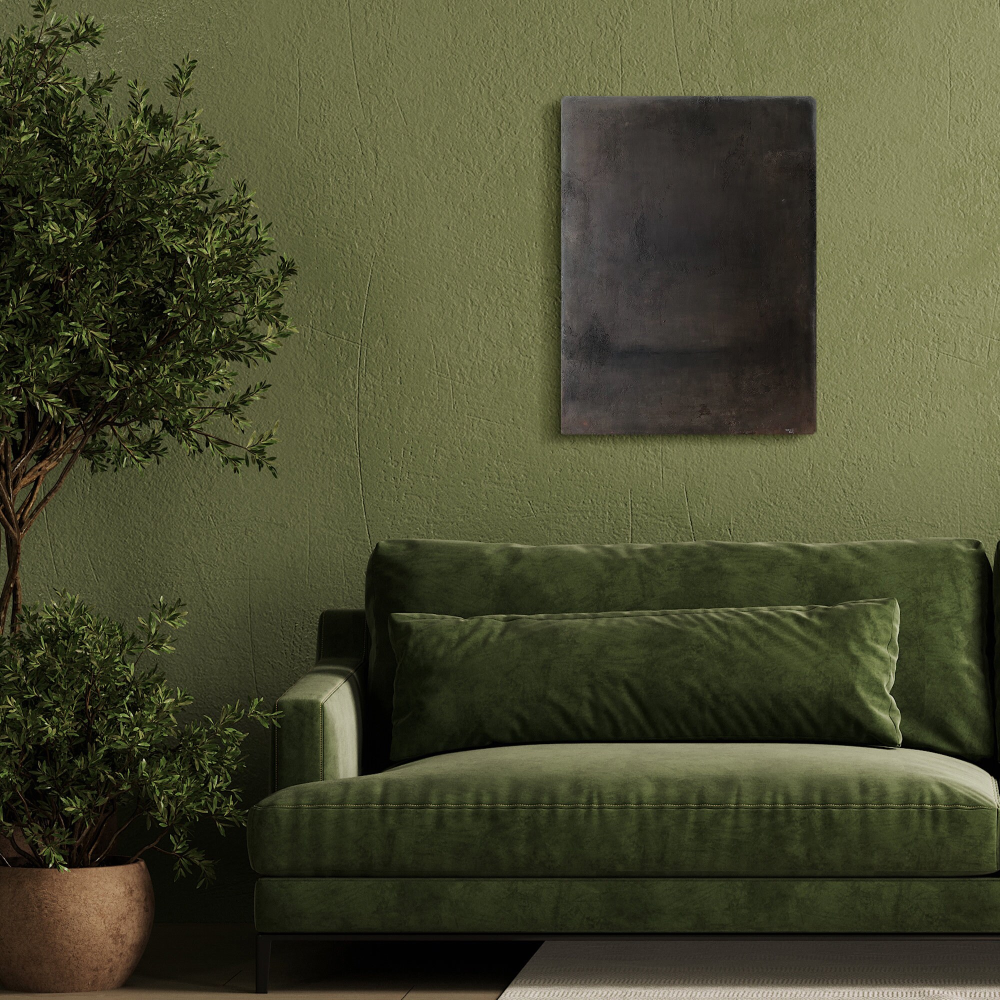 Abstract Contemplative Wall Art Dark Texture Brown Black Minimalist ...