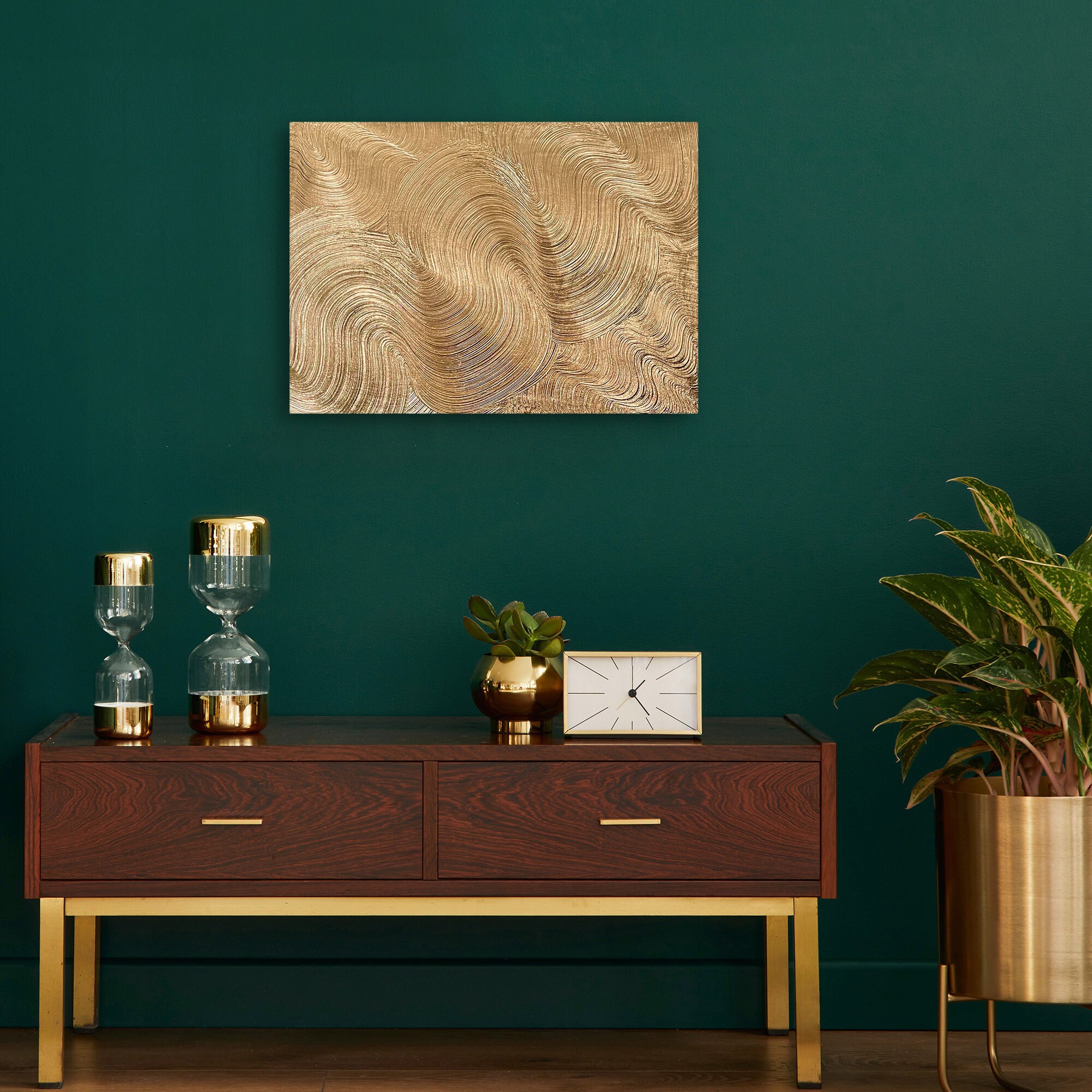 Gold Iridescent Texture Paste Gilding Handcrafted Hand Painted Art ...