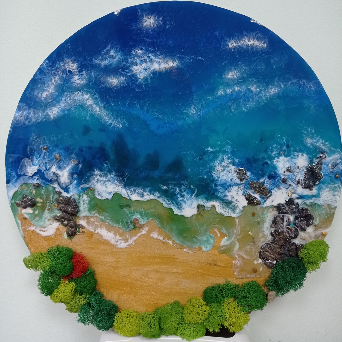 3D Art Ocean Waves Lover Beach Mixed Media House Ocean Escape Coastal ...