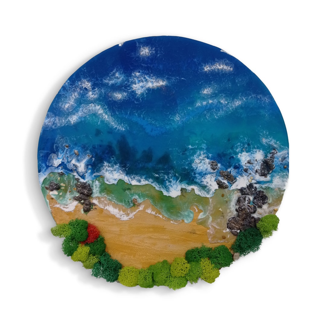 3D Art Ocean Waves Lover Beach Mixed Media House Ocean Escape Coastal ...