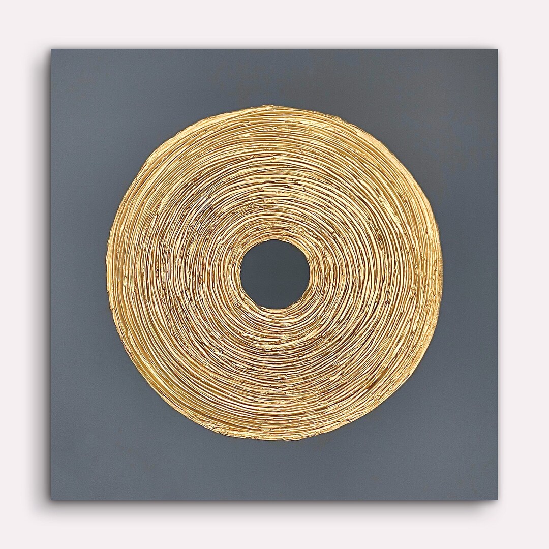 Golden Circle Texture Paste Gilding Handcrafted Hand Painted Art ...