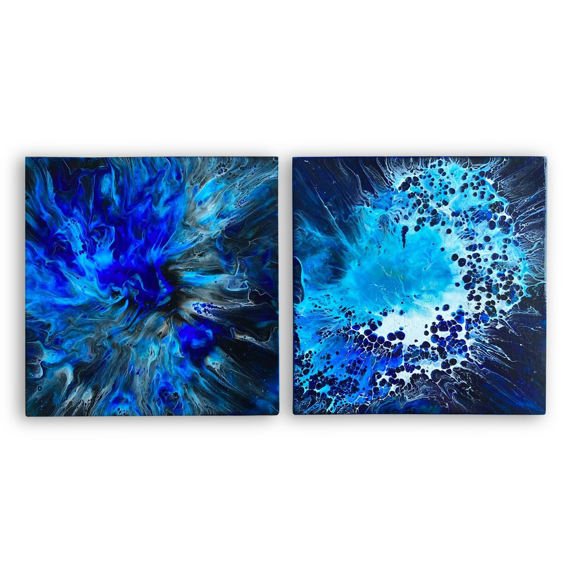 Submergence Ocean Artwork Seascape Blue and White Modern Modular Fluid ...
