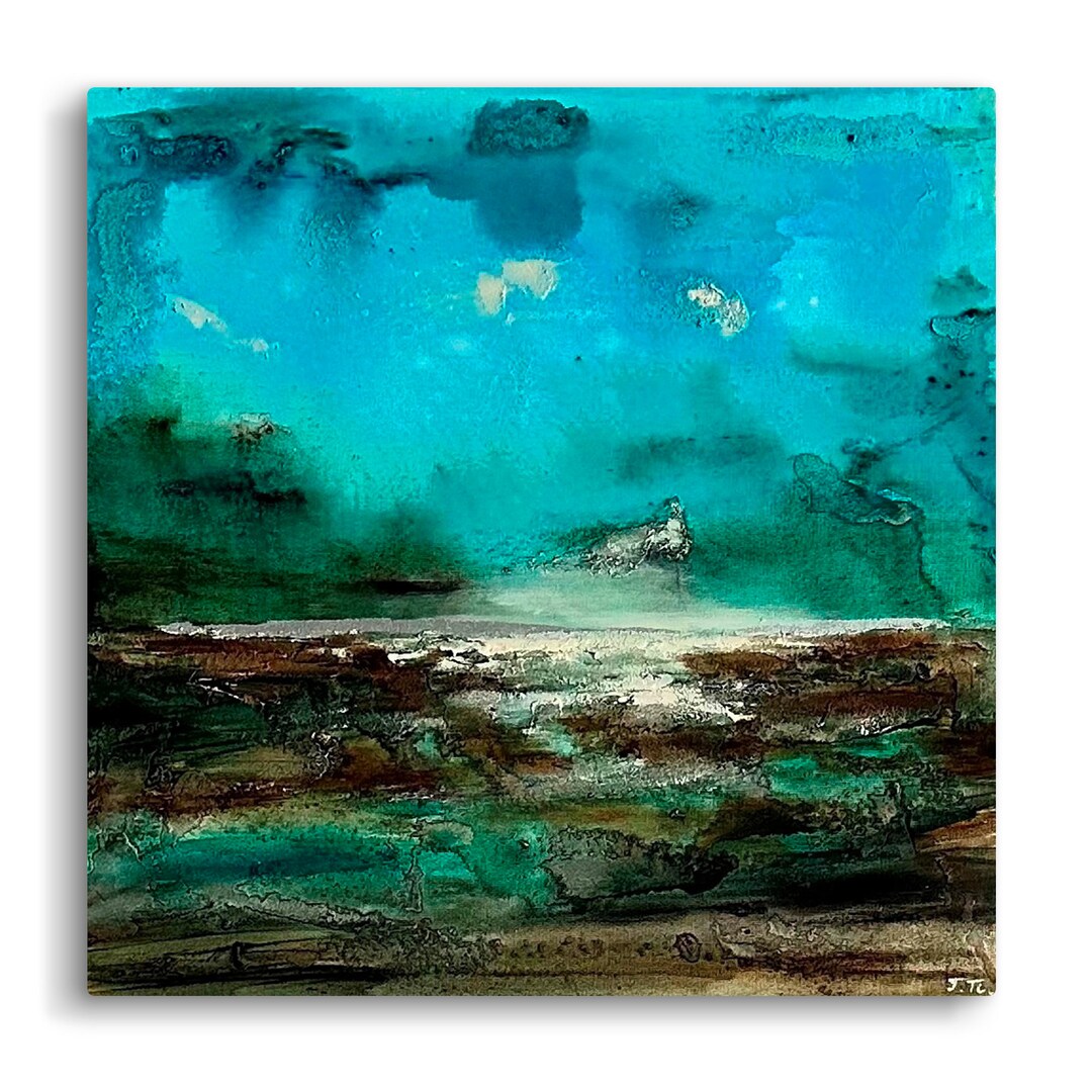 Emerald Horizon Depths of Tranquility Abstract Landscape Abstract ...