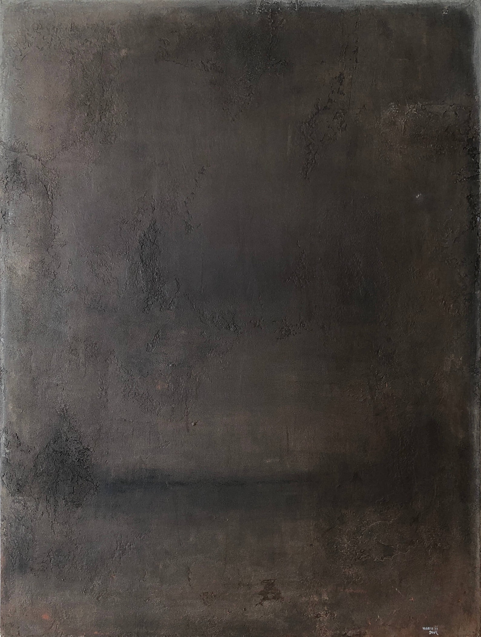 Abstract Contemplative Wall Art Dark Texture Brown Black Minimalist ...