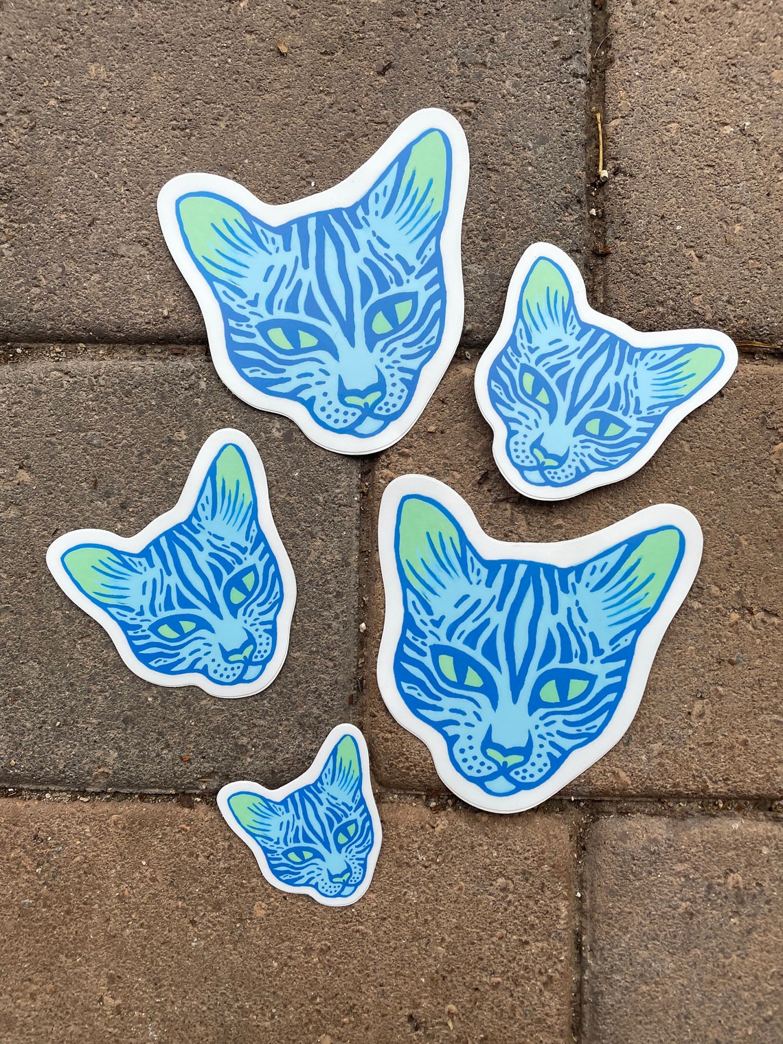 Indigo Cat Waterproof Sticker - Etsy