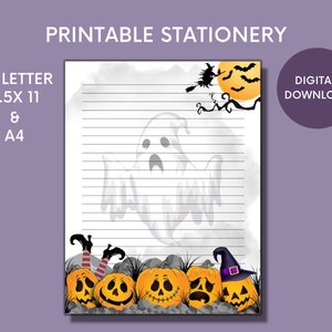 Printable Letter Writing Set Paper Stationery Halloween - Etsy